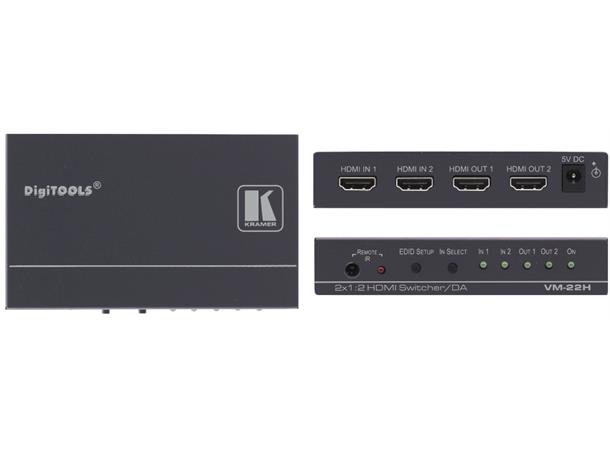 Kramer Switch 2x1:2 HDMI 6.75Gbps EDID IR re-K HDCP - Leteng AS