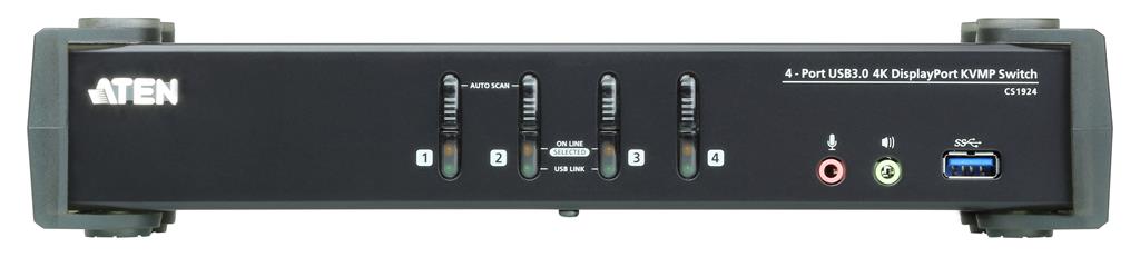 Aten KVM Switch 4-Port DP USB3 4K DisplayPort USB3 Audio 4xKabel ...