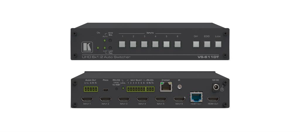 Kramer Matrix 6x1:2 HDMI HDBT 4K60 UHD 8.91Gbps EDID RS232 IR PoE ...
