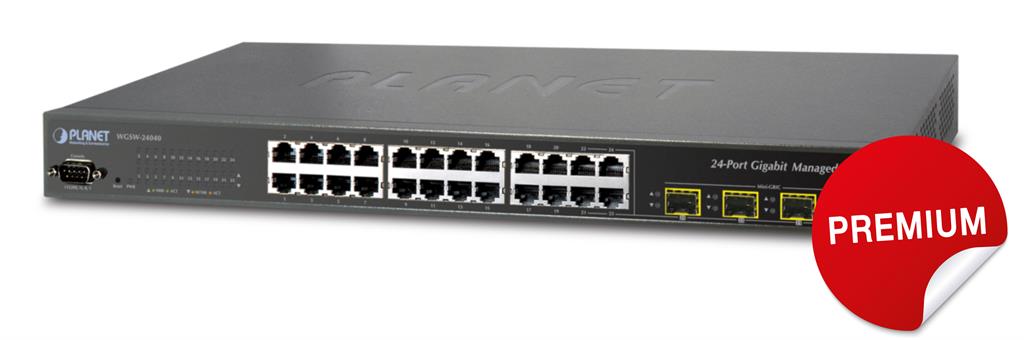 Planet Switch 24-p Gigabit 4xSFP Layer2+ VLAN QoS IGMP Redundant Pwr ...