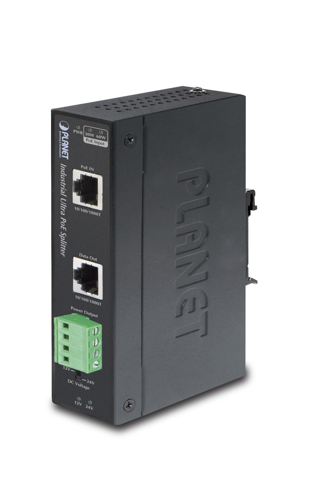 Planet PoE Splitter 12/24V DC Ultra PoE IEEE802.3at Gigabit IP30 ...