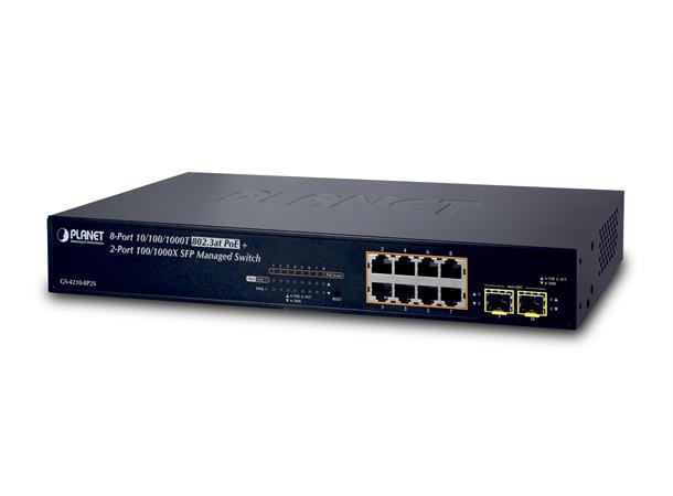 Planet Switch 8-p Gigabit 8xPoE 2xSFP Layer2 B100-120W - Leteng AS