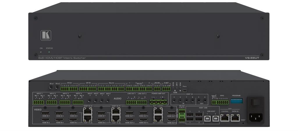 Kramer Matrix 8x8 4K60 HDBaseT 19"2U 10.2Gbps EDID HDMI HDCP PoE RS232 ...