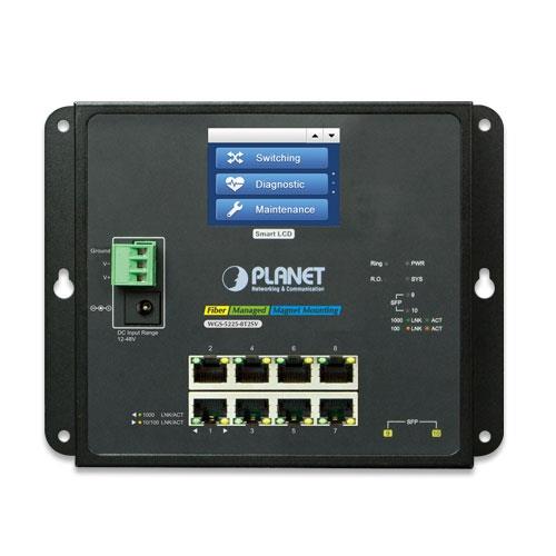 Planet Switch 8-p Gigabit+ 2xSFP Industri Vegg LCD Touch IPv6/IPv4 IGMP ...