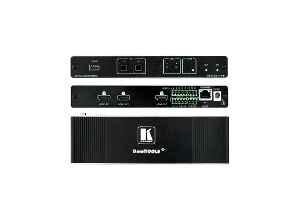 Kramer Switch 4K HDR HDMI 2:1 Intelligent Auto EDID Audio De-Embedding ...