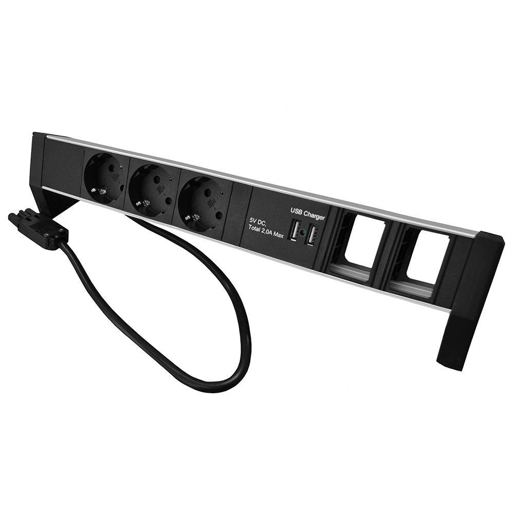 Plenty Prolink Desktop PDU 3x Schuko 2x USB, 2x modul, Wieland GST18 ...
